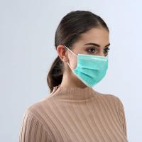 China Breathable Safe Disposable Medical Face Mask Green Color For Personal Care for sale