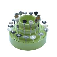 China Rotating Round Jewelry Drill Bit Storage Case 170mm 116 Holes Plastic Organizer for sale
