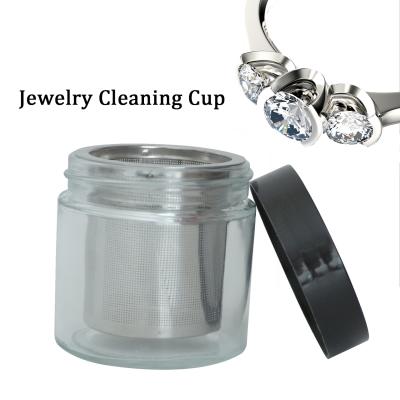 China Manual Diamond Stone Jewelry Cleaning Machine 73mm Stainless Steel Glass Gem Cleaner for sale