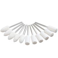 China 10pcs Wool Grinding Head Round Cylindrical Bullet Type Polishing 2.35mm for sale