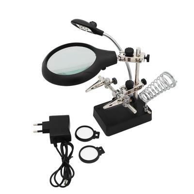 China TOKTOS Desktop Magnifying Glass with LED Light 5X-10X Lens 85mm for Workbench Welding for sale