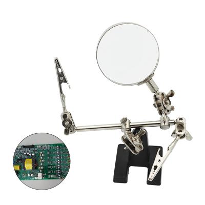 China 3X Magnification Welding Magnifier with 60mm Lens and Adjustable Clamp for Soldering Work for sale