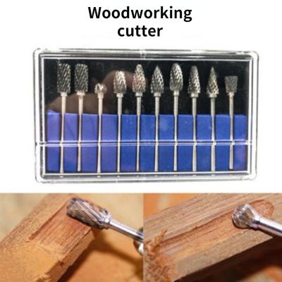 China 10 Pcs Tungsten Carbide Burr Set Die Grinder Bits 2.35mm 3mm Shank Double Cut for sale