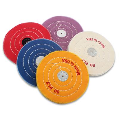 China Cotton Cloth Buffing Wheels 1/7 Inch Center Hole for Bench Grinder Polishing 50 Ply for sale