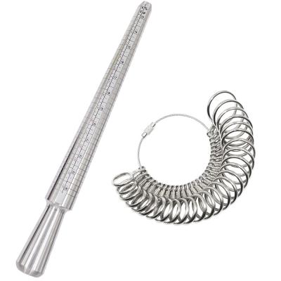China 27 Piece Stainless Steel Ring Sizer Kit US Sizes 1-13 Jewelry Making Tools for sale