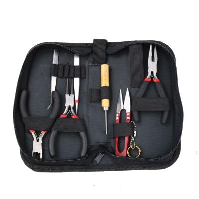 China 8 Piece Jewelry Making Tool Kit Handmade Pliers Set with Scissor Tweezers 155mm for sale