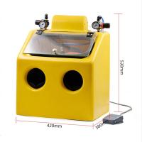 China 220V Double Table Sandblasting Machine for Jewelry Polishing 42x32x43cm Antique Gold Silver for sale