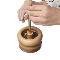 China Wooden Manual Bead Spinner for DIY Jewelry Making Bead Threading Tool 6.5cm for sale