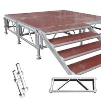 China Adjustable Portable Stage Platform Modular System Square Red Finish Aluminum Alloy Stage for sale