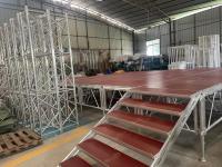 China Adjustable Portable Stage Platform Modular System Square Red Finish Aluminum Alloy Stage for sale