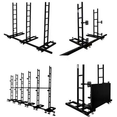 China Event Hanging LED Video Wall Stand Rack Aluminum Alloy Ground Support LED Screen Truss for sale