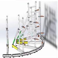 China Silver Ladder Shape Curved LED Screen Truss Group Support Aluminium Truss System for sale