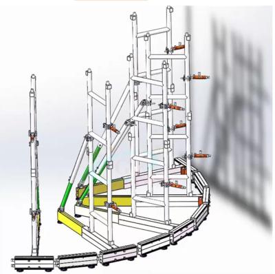 China Silver Ladder Shape Curved LED Screen Truss Group Support Aluminium Truss System for sale