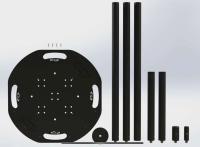 China T-Light Stand with 60KG Load-Bearing Capacity Made of Aluminum Alloy and Iron in Black for Stage Lighting for sale