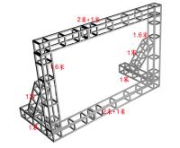 China 200x200mm Aluminum Bolt Square Truss with GB 6061-T6 Aluminum Alloy for Outdoor Lighting Stage for sale