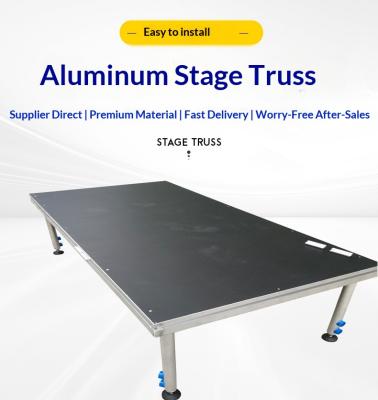China Square Aluminum Alloy Mobile Stage Shelf with Adjustable Height 40-100cm for Quick Installation for sale