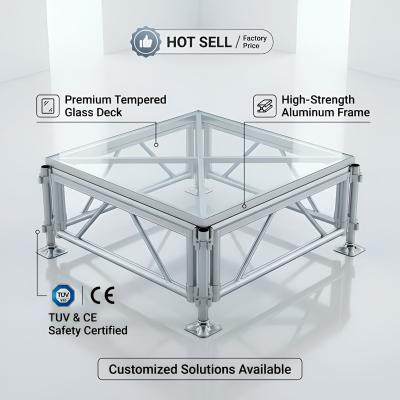 China Modular Aluminum Stage Platform with High Load-Bearing Tempered Glass and Lightweight Rigid Structure for Fast Assembly for sale