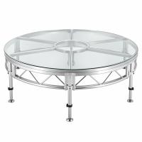 China Round Square Glass Top Aluminum DJ Stage Platform Portable Detachable for Events for sale