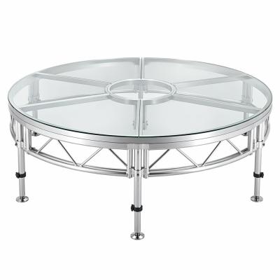 China Round Square Glass Top Aluminum DJ Stage Platform Portable Detachable for Events for sale