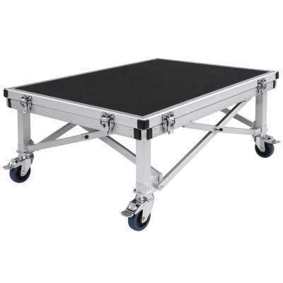China Portable Folding Aluminum Stage Platform with Wheels Mobile Event Stage Quick Lock for sale
