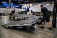 China Portable Folding Aluminum Stage Platform with Wheels Mobile Event Stage Quick Lock for sale