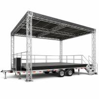 China Mobile Aluminum Stage Truss Portable Outdoor Performance Stage on Wheels for sale