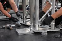 China Aluminum Stage Truss Hardware Set with Conical Pin Spigot and Base Plates for sale