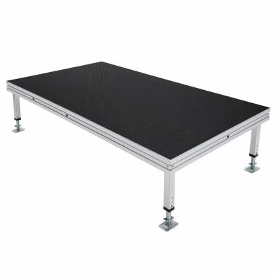 China Aluminum 4x8ft Stage Deck Panel with Anti-Slip Surface and Adjustable Legs for Concert Stage Platform for sale