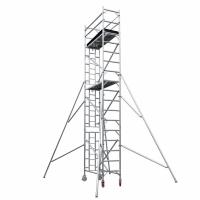 China CE EN1004 Certified Aluminum Mobile Scaffold Tower with 6061-T6 Aluminum Alloy and Adjustable Height 6-12m for sale