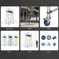 China CE EN1004 Certified Aluminum Mobile Scaffold Tower with 6061-T6 Aluminum Alloy and Adjustable Height 6-12m for sale