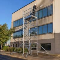 China CE EN1004 Certified Aluminum Mobile Scaffold Tower with 6061-T6 Aluminum Alloy and Adjustable Height 6-12m for sale