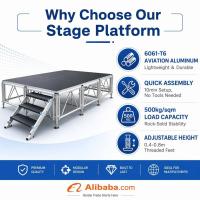 China Portable Stage Platform with 6061-T6 Aluminum Alloy, 500kg/m² Load Capacity, and Tool-Free Quick Assembly for sale