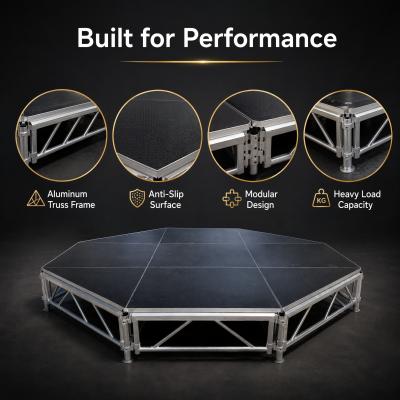 China Portable Aluminum Stage Platform with Modular Interlocking Design for Easy Assembly at Events for sale