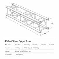China 400x400mm EN AW-6082 T6 Aluminum Spigot Truss System with TUV Certification for Stage Lighting for sale