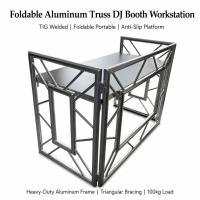 China Foldable Aluminum Truss DJ Booth Workstation with Anti-Slip Platform 100kg Load Capacity and No Tools Required Assembly for sale