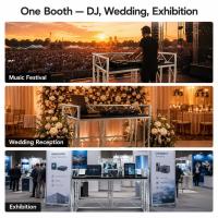 China Foldable Aluminum Truss DJ Booth Workstation with Anti-Slip Platform 100kg Load Capacity and No Tools Required Assembly for sale