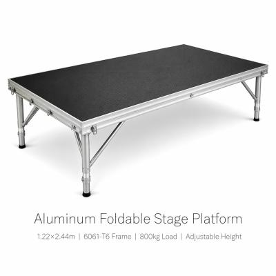 China Aluminum Foldable Stage Platform with 6061-T6 Frame 800kg Load and Adjustable Height for Concerts and Events for sale