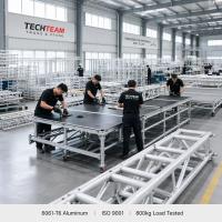 China Aluminum Foldable Stage Platform with 6061-T6 Frame 800kg Load and Adjustable Height for Concerts and Events for sale