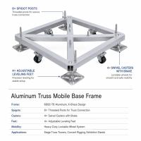 China 6082-T6 Aluminum Truss Mobile Base Frame with X-Brace Welded Design and 8-Spigot Connection for Stage Concert Rigging for sale