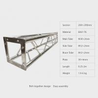 China 200x200mm 6061-T6 Aluminum Stage Truss with 8-Bolt Connection for Portable Screw Truss System for sale