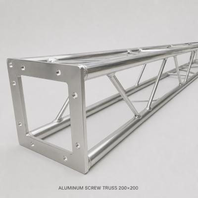 China 200x200mm 6061-T6 Aluminum Stage Truss with 8-Bolt Connection for Portable Screw Truss System for sale
