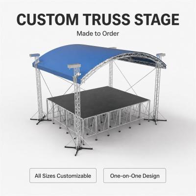 China Portable Outdoor Stage Truss System with Canopy, Aluminum Alloy Modular Truss Tower Star Base, Arched Roof Frame, Stage Platform, Custom Size, Made to Order, Factory Direct, One-on-One Design, Event for sale