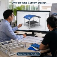China Portable Outdoor Stage Truss System with Canopy, Aluminum Alloy Modular Truss Tower Star Base, Arched Roof Frame, Stage Platform, Custom Size, Made to Order, Factory Direct, One-on-One Design, Event for sale