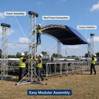 China Portable Outdoor Stage Truss System with Canopy, Aluminum Alloy Modular Truss Tower Star Base, Arched Roof Frame, Stage Platform, Custom Size, Made to Order, Factory Direct, One-on-One Design, Event for sale