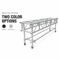 China Mobile Pre-Rig Stage Truss Cart on Wheels, Black Aluminum Truss with Braked Casters, Pre-Rigged for Moving Head Lights, Tool-Free Clamp, Pin-End Sections, Custom Color Available for sale
