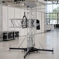 China 6m Ground Support Aluminium Stage Truss with 500kg Load Capacity and Sliding Sleeve Block for Line Array Lighting for sale