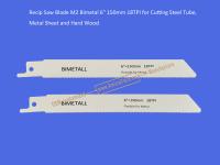 China M2 Bimetal Recip Saw Blade 6 Inch 150mm 18TPI for Cutting Steel Tube Metal Sheet Hard Wood for sale