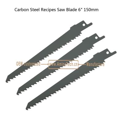 China Carbon Steel Reciprocating Saw Blade 6 Inch 150mm 7TPI for Wood Cutting Power Tool for sale