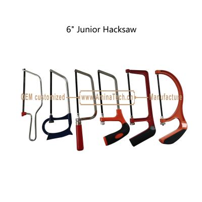 China 6 Inch Junior Hacksaw Carbon Steel Blade Hand Saw for Cutting Wood Plastic Metal for sale