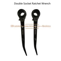 China Double Socket Ratchet Wrench Carbon Steel 21mm 23.5mm for Scaffolding Construction for sale